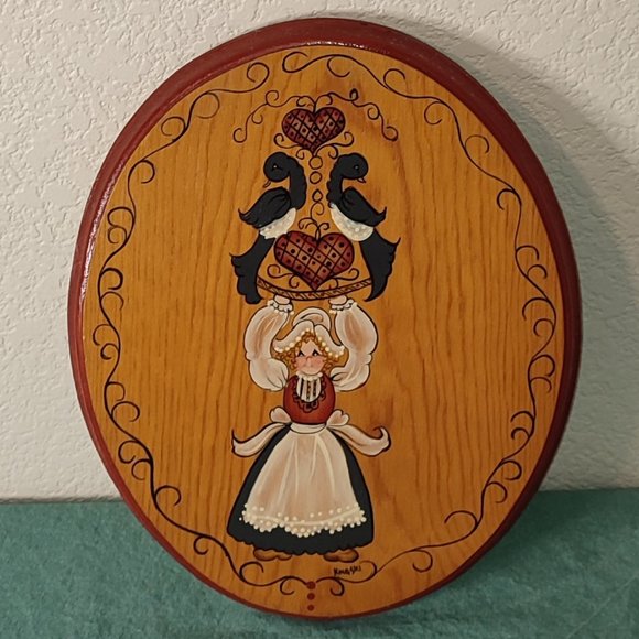 Vintage | Art | Dutch Girl Painted Wood Wall Deco Cottagecore Vintage ...